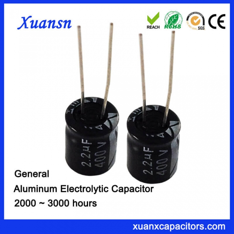 Straight plug aluminum electrolytic capacitor 2.2uf400V diameter 3.5mm